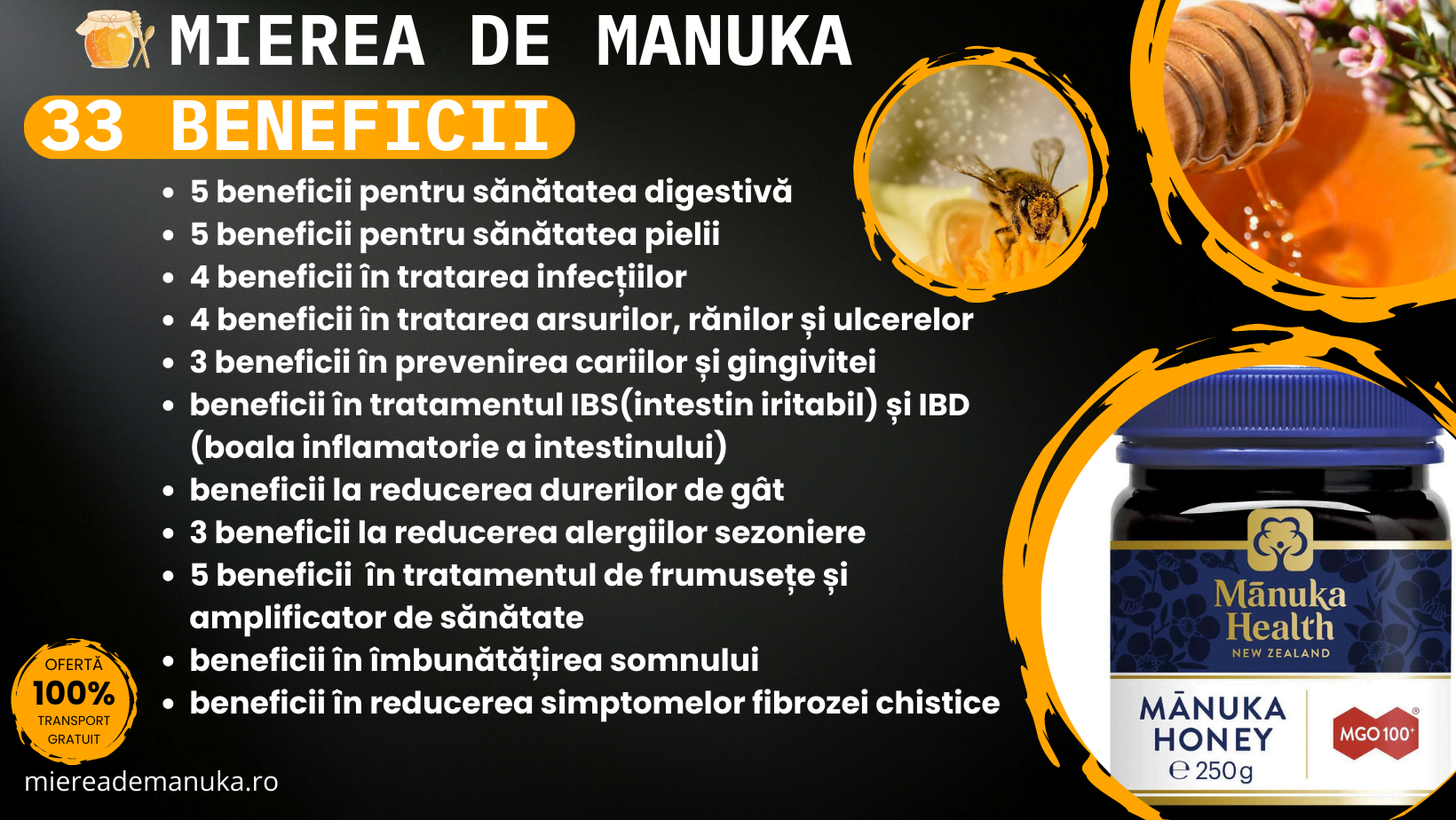Miere de Manuka beneficii – Descoperă 33 beneficii ale mierii ...