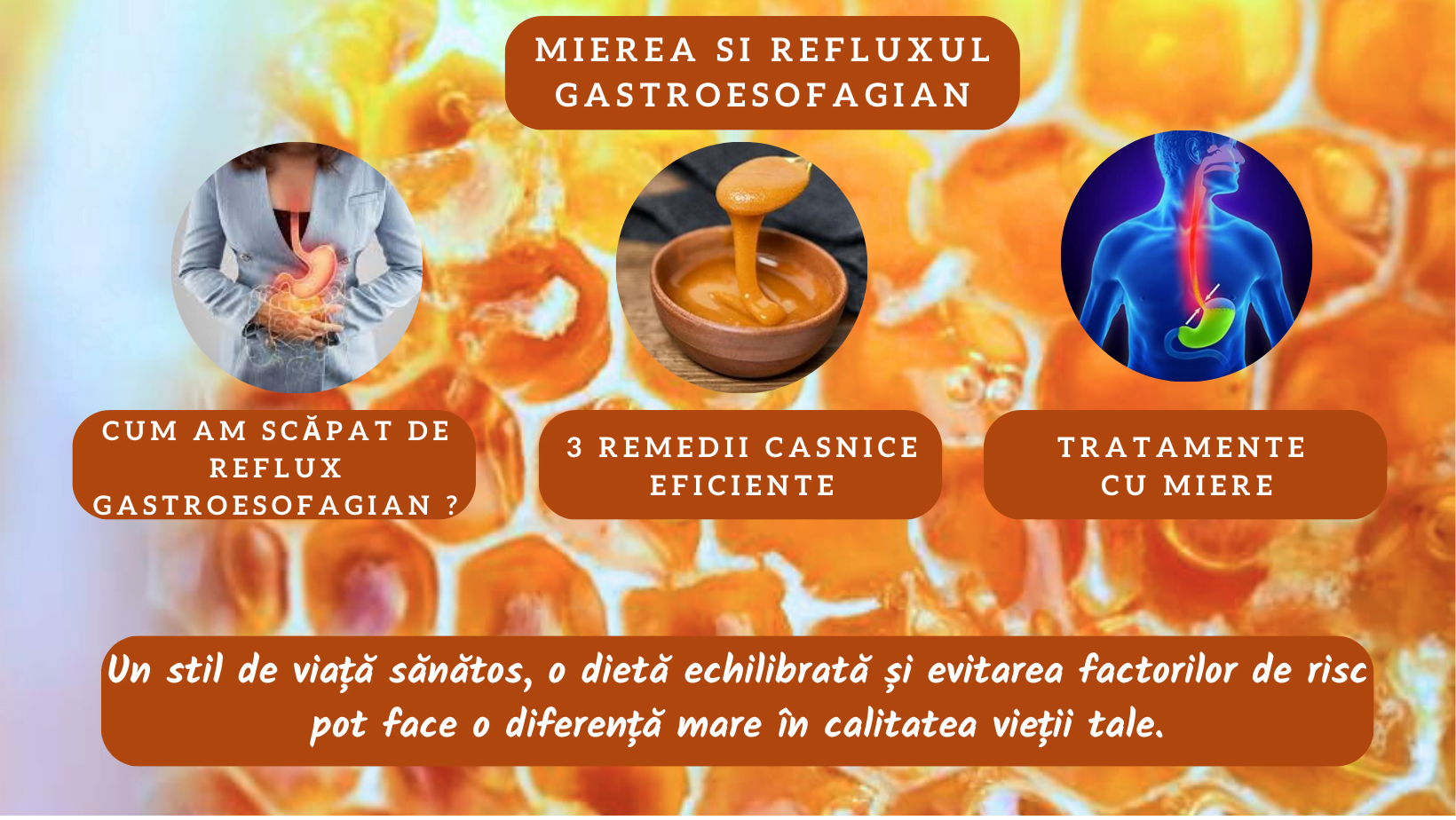 🐝 Mierea de albine și refluxul gastroesofagian - Remedii